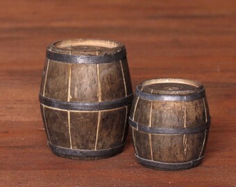 Rustic Miniature Wooden Grape Barrel With Metal Rings for Your - Etsy