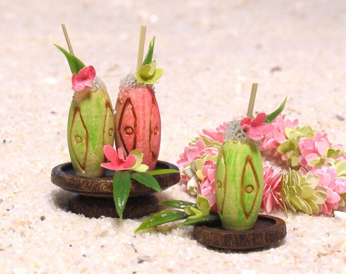 Tropical Miniature Cocktails on Stand for Your Dollhouse - Etsy