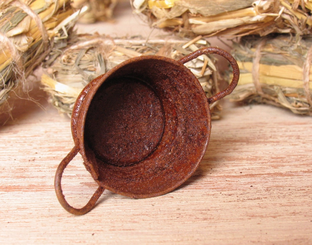 Rustic Rusty Miniature Metal Tub for Your Dollhouse Garden - Etsy