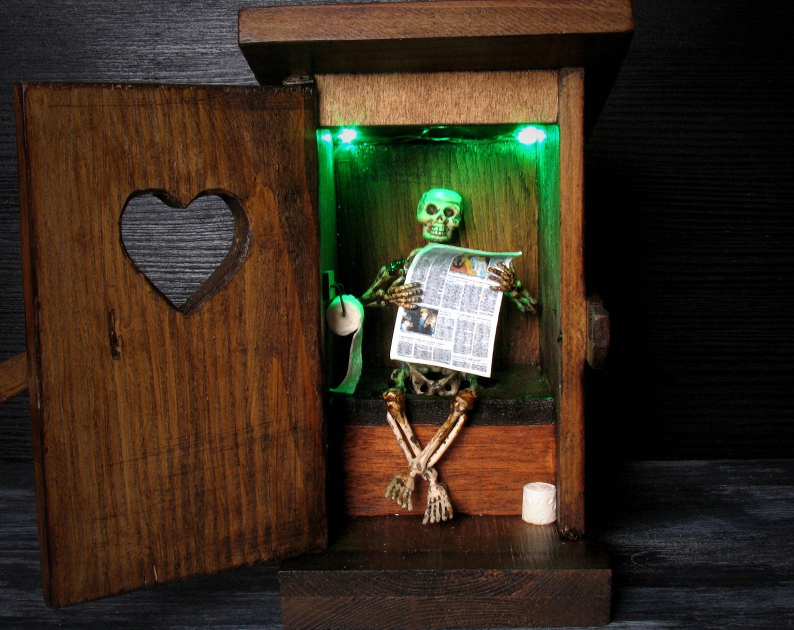Illuminated Miniature Outhouse for Halloween | Etsy