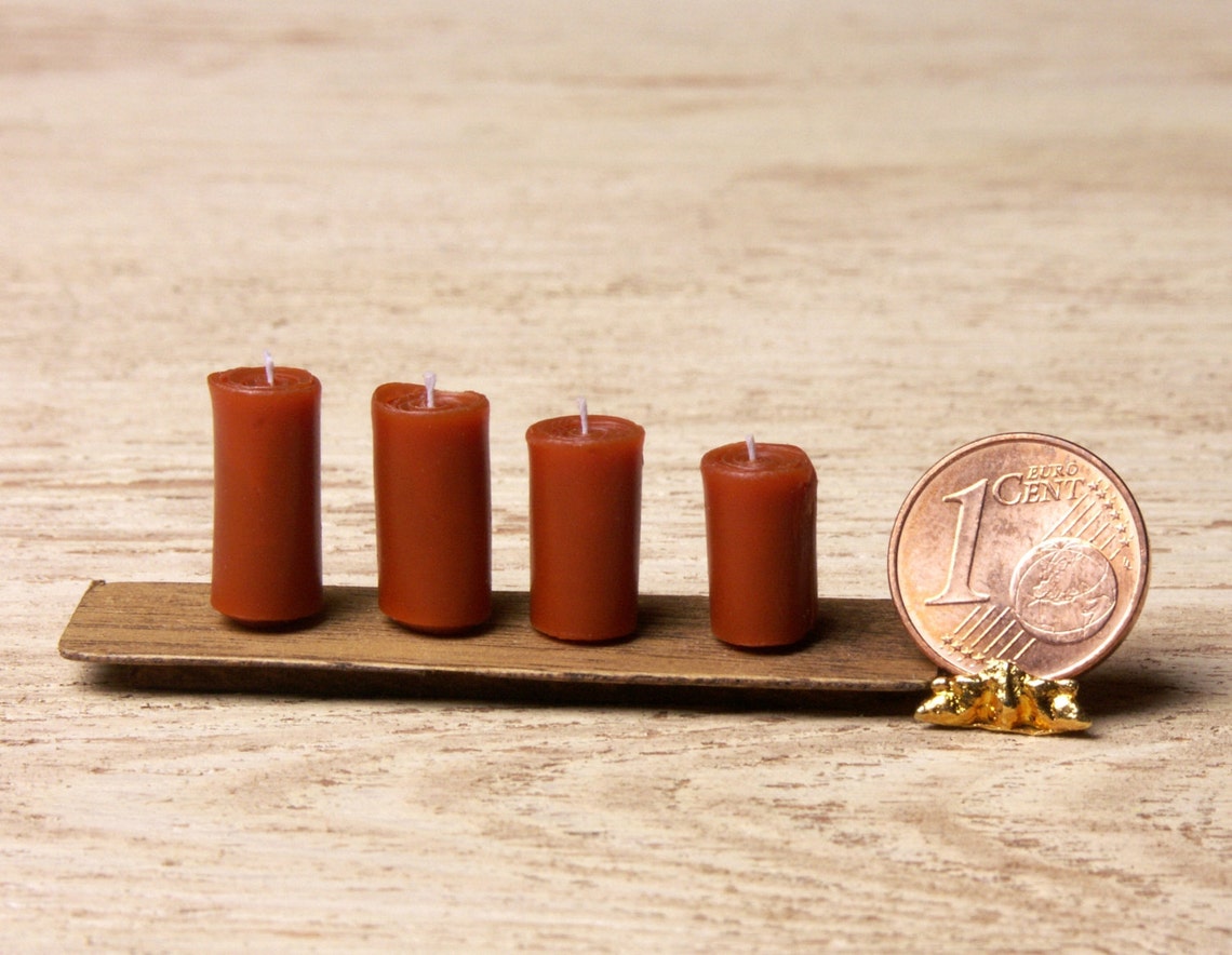 Terra Cotta Colored Miniature Pillar Candles for Your - Etsy