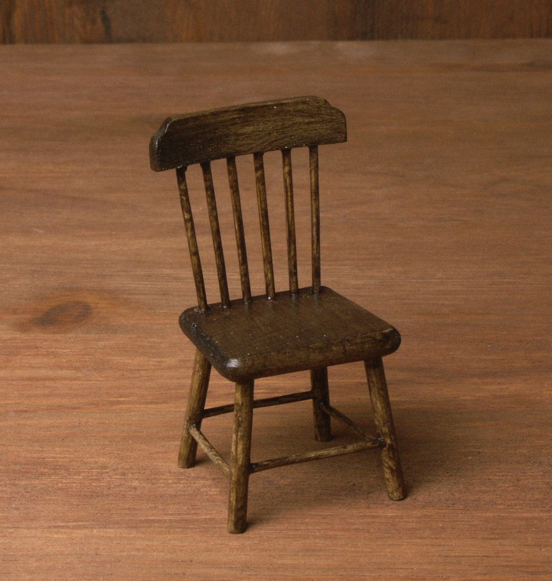 Rustical Miniature Wooden Kitchen Chair for Your Dollhouse - Etsy