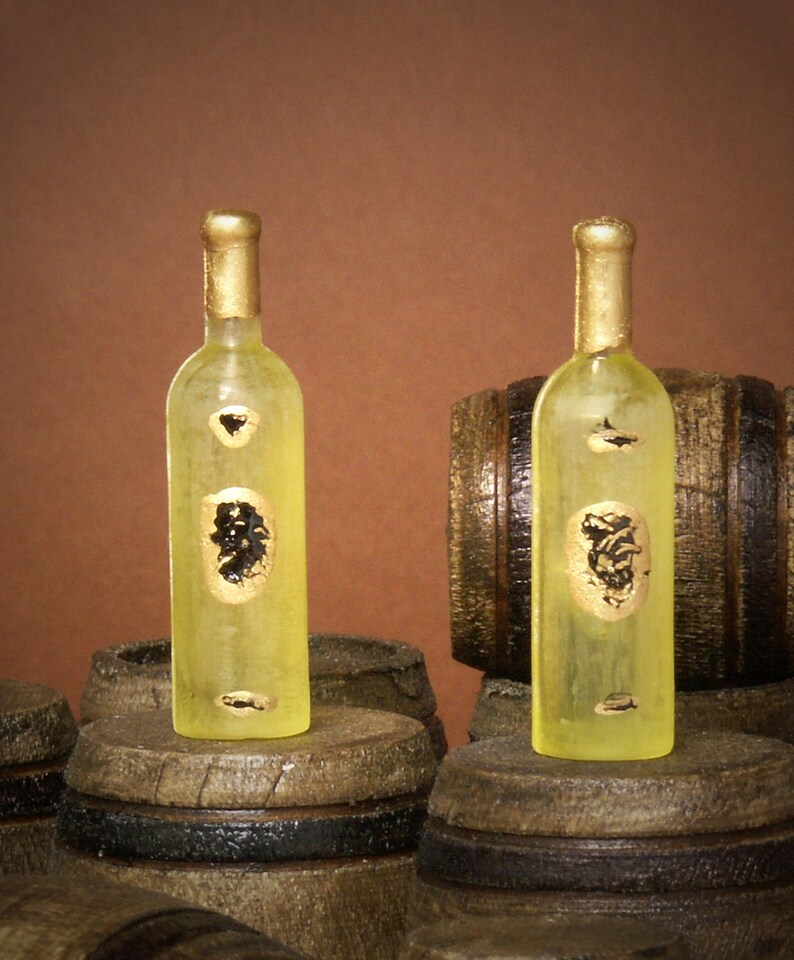 Noble Miniature Bottle of White Wine for Your Dollhouse | Etsy