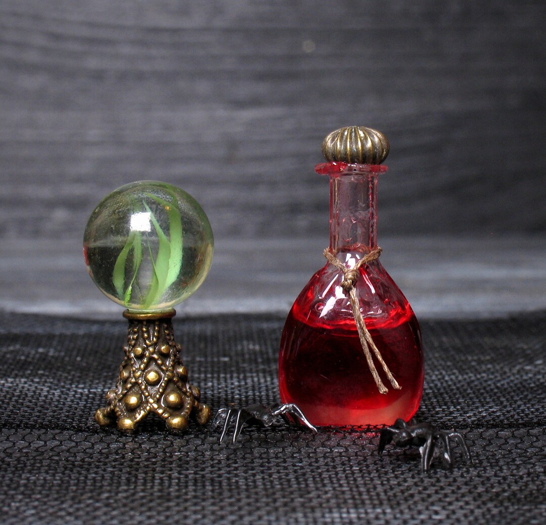 Miniature Glass Bottle With Magic Tincture for Halloween - Etsy