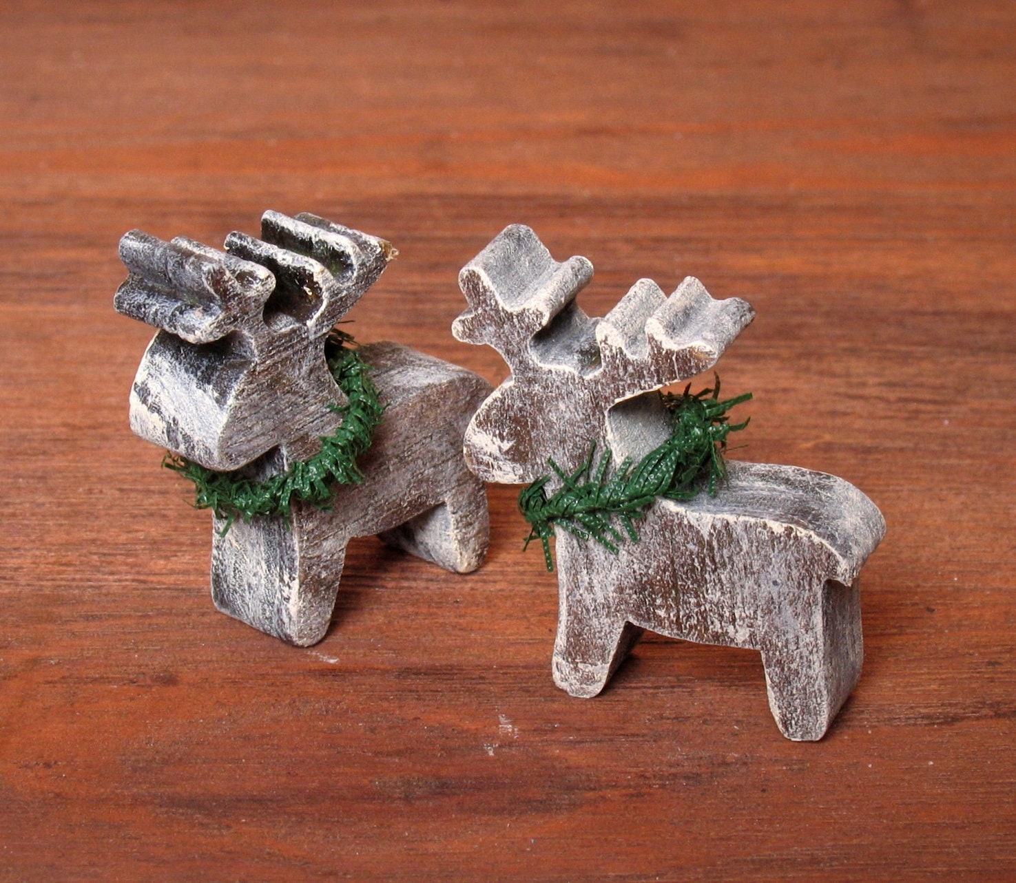 Rustical Shabby Chic Miniature Wooden Reindeer for Your | Etsy