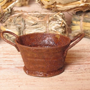 Rustic Rusty Miniature Metal Tub for Your Dollhouse Garden - Etsy