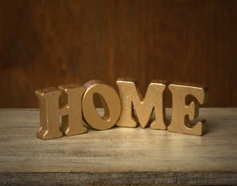 Golden Miniature Wooden Letters home for Your - Etsy