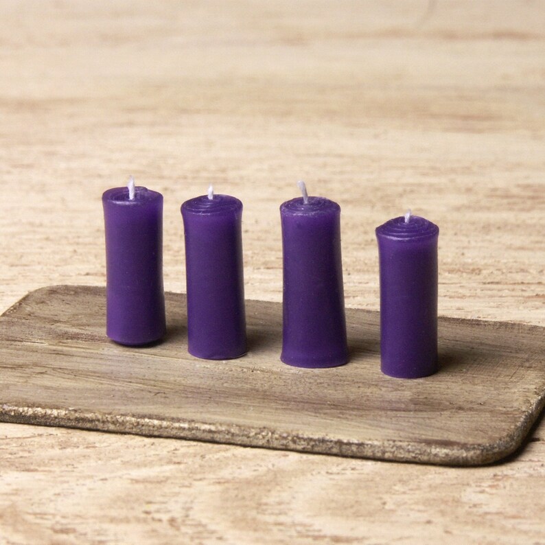 Purple Colored Miniature Pillar Candle for Your Dollhouse - Etsy