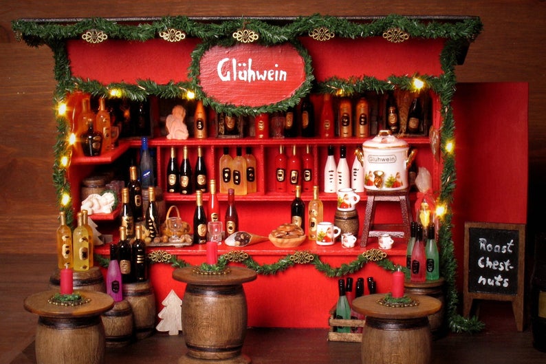 Illuminated Miniature Market Stall 1:12 Dolls & Miniatures Art ...