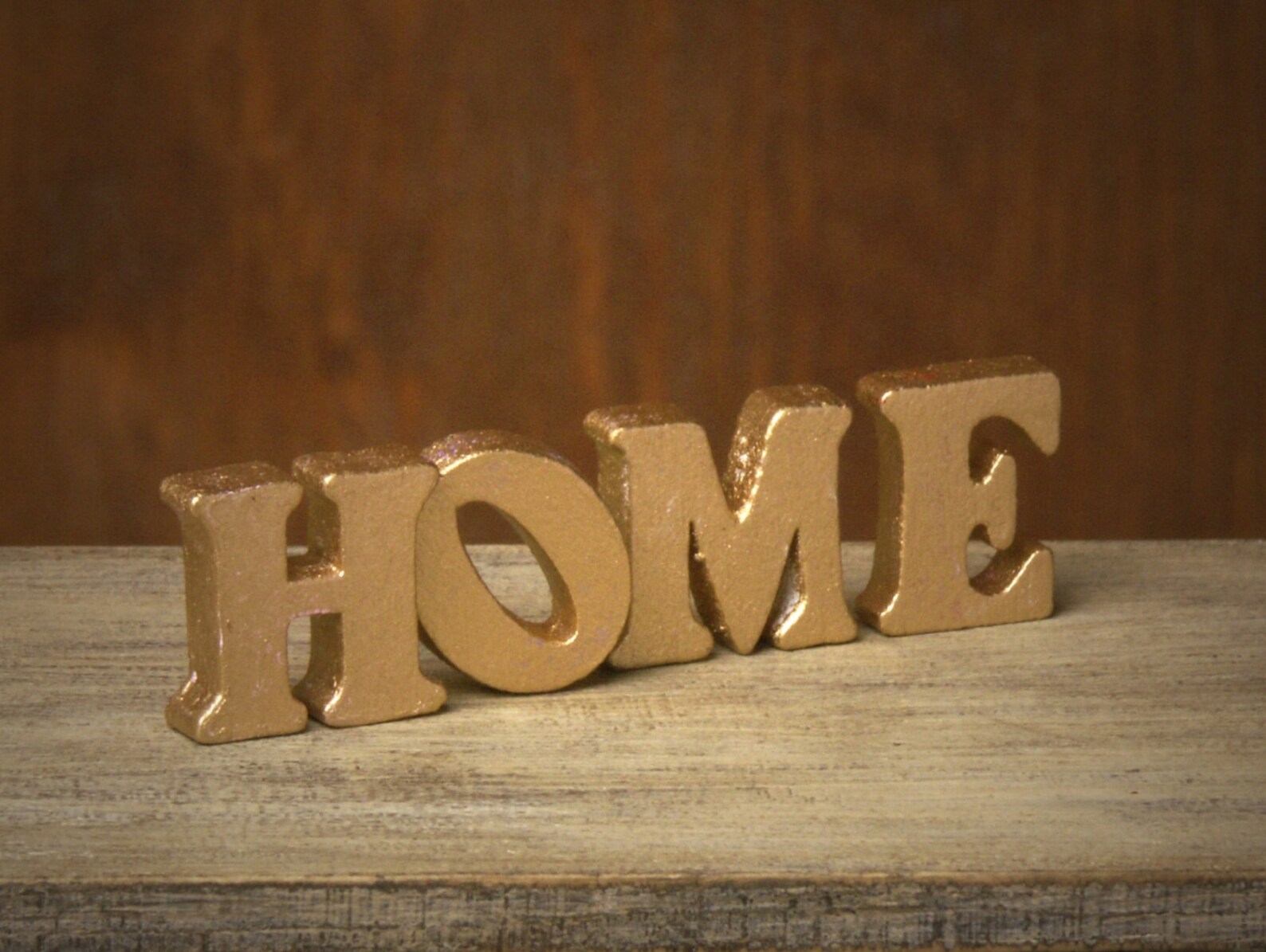 Golden Miniature Wooden Letters home for Your - Etsy