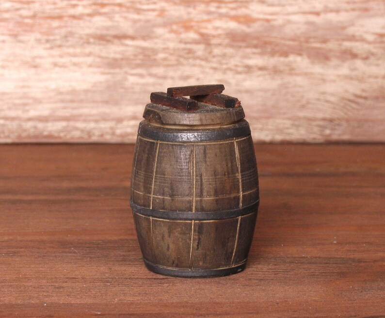 Rustic Miniature Wooden Barrel With Metal Rings for Your - Etsy