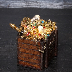 Miniature Treasure Chest for Your Dollhouse - Etsy