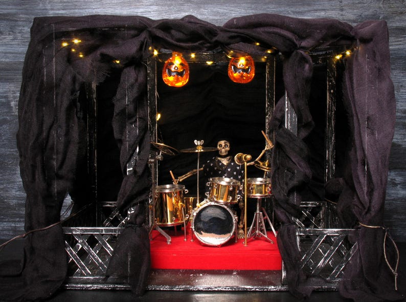 Rocking Miniature Skeleton Drummer With Drums for Your Dollhouse - Etsy