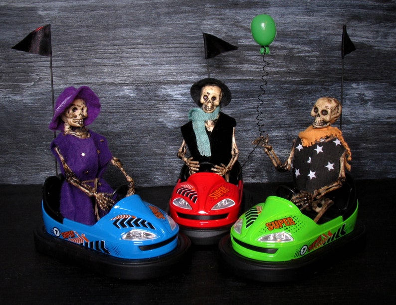 Illuminated Red Miniature Bumper Car With Skeleton - Etsy