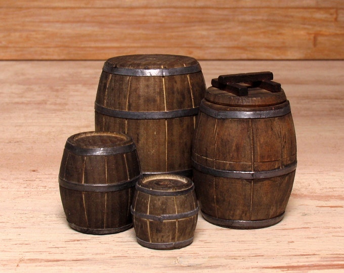 Rustic Miniature Wooden Barrel With Metal Rings for Your - Etsy