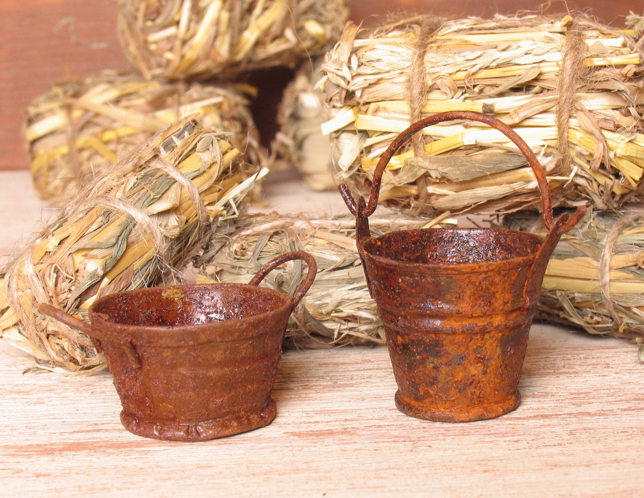 Rustic Rusty Miniature Metal Tub for Your Dollhouse Garden | Etsy