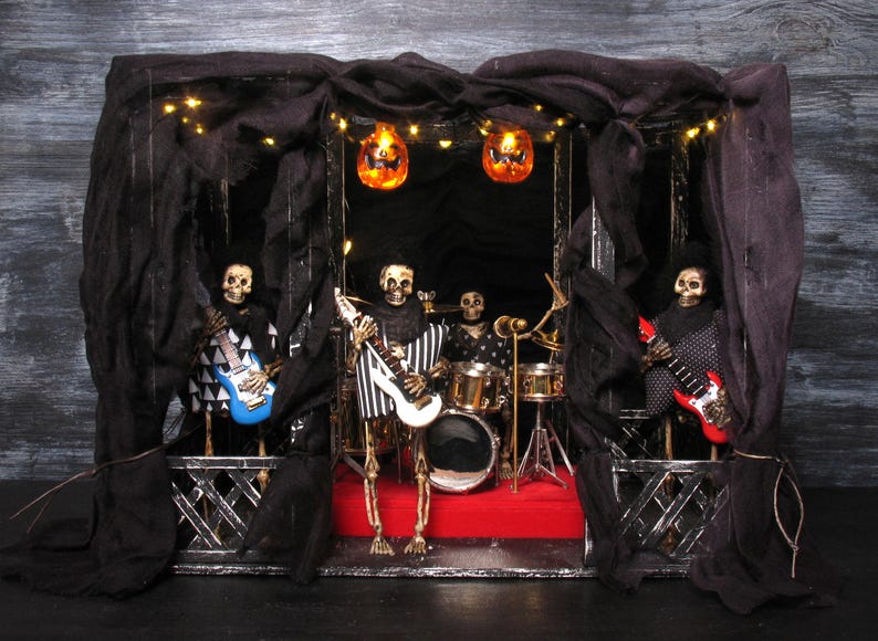 Rocking Miniature Skeleton Drummer With Drums for Your Dollhouse - Etsy