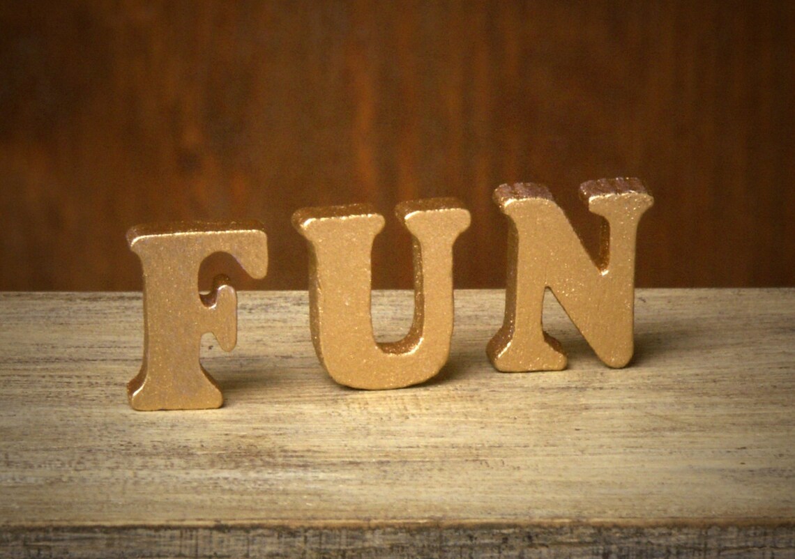 Golden Miniature Wooden Letters fun for Your - Etsy