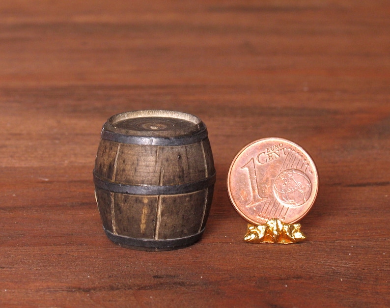 Rustic Miniature Wooden Barrel With Metal Rings for Your - Etsy