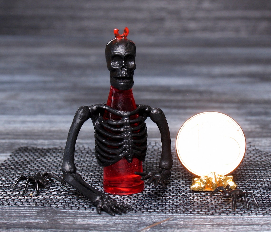 Spooky Miniature Devil Bottle for Halloween | Etsy