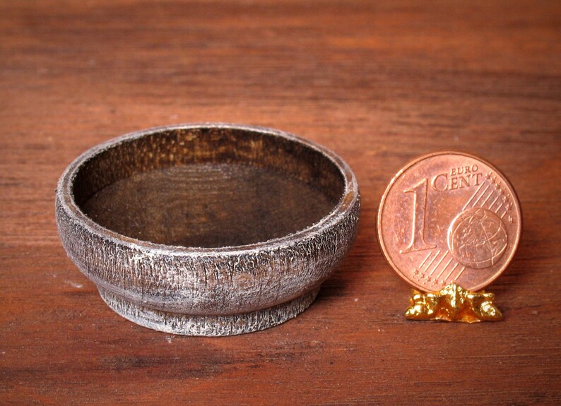 Rustic Shabby Chic Miniature Wooden Bowl for Your Dollhouse - Etsy