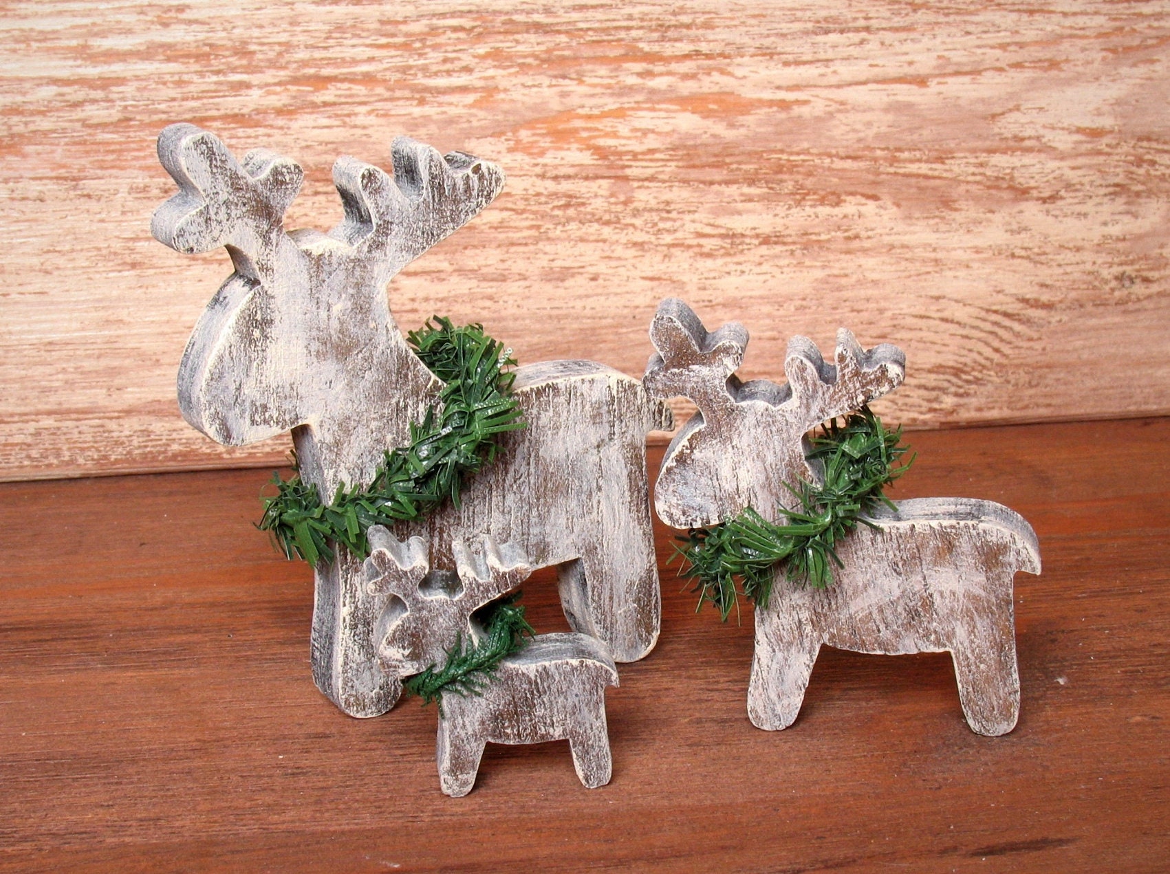 Rustical Shabby Chic Miniature Wooden Reindeer for Your | Etsy