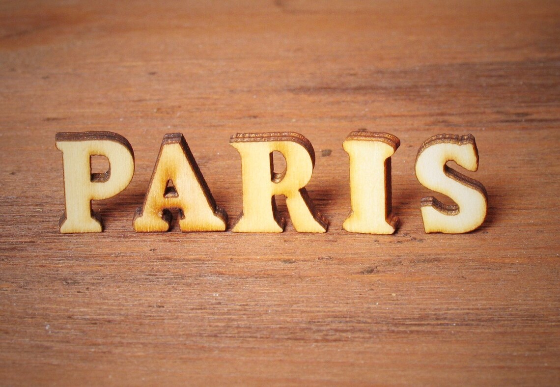 Miniature Wooden Letters PARIS for Your Dollhouse | Etsy