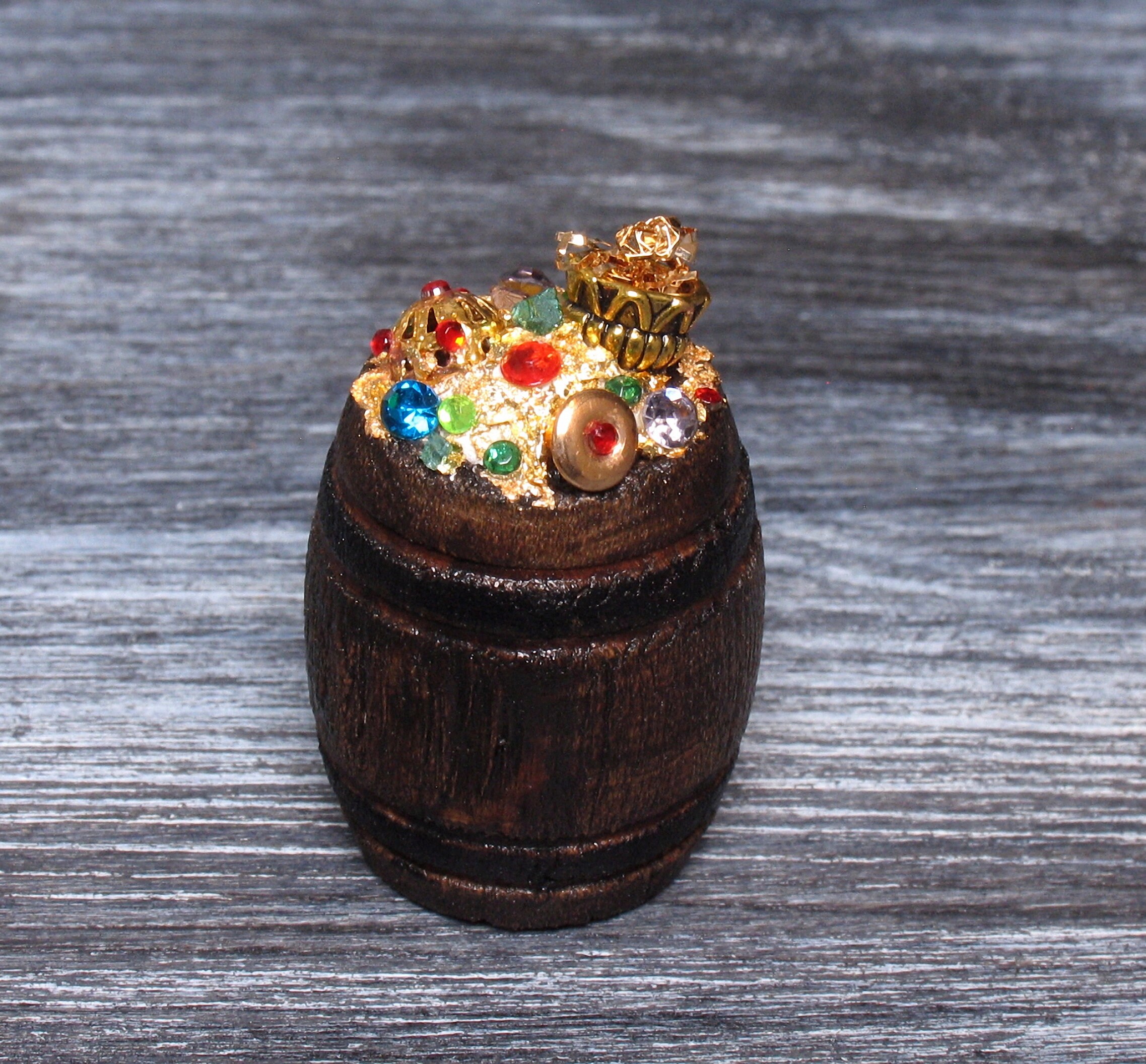 Miniature Treasure Barrel Small for Your Dollhouse | Etsy