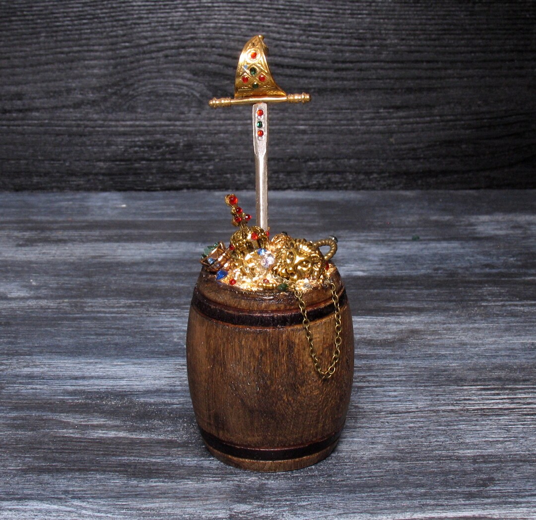 Miniature Treasure Barrel Big for Your Dollhouse - Etsy