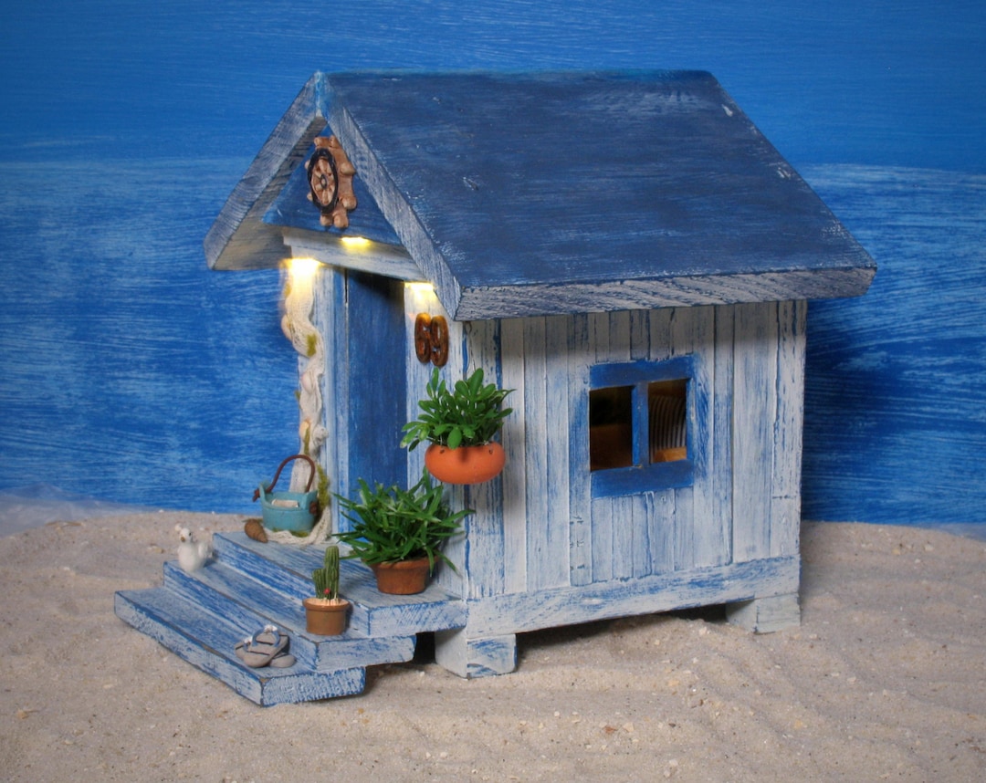 Illuminated Miniature Beach House - Etsy