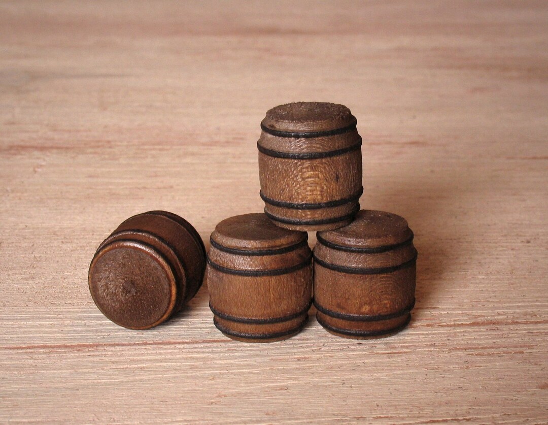 Miniature Wooden Barrel in Nutbrown for Your Dollhouse - Etsy