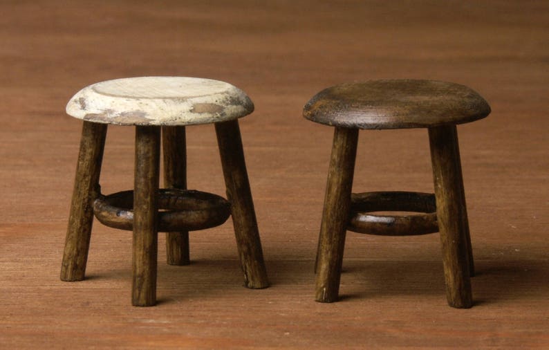 Shabby Chic Miniature Wooden Stool for Your Dollhouse - Etsy