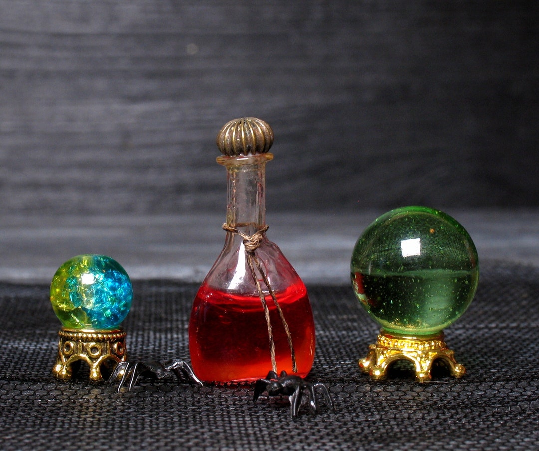 Miniature Glass Bottle With Magic Tincture for Halloween - Etsy
