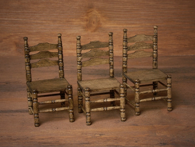Miniature Wooden Chair for Your Dollhouse - Etsy