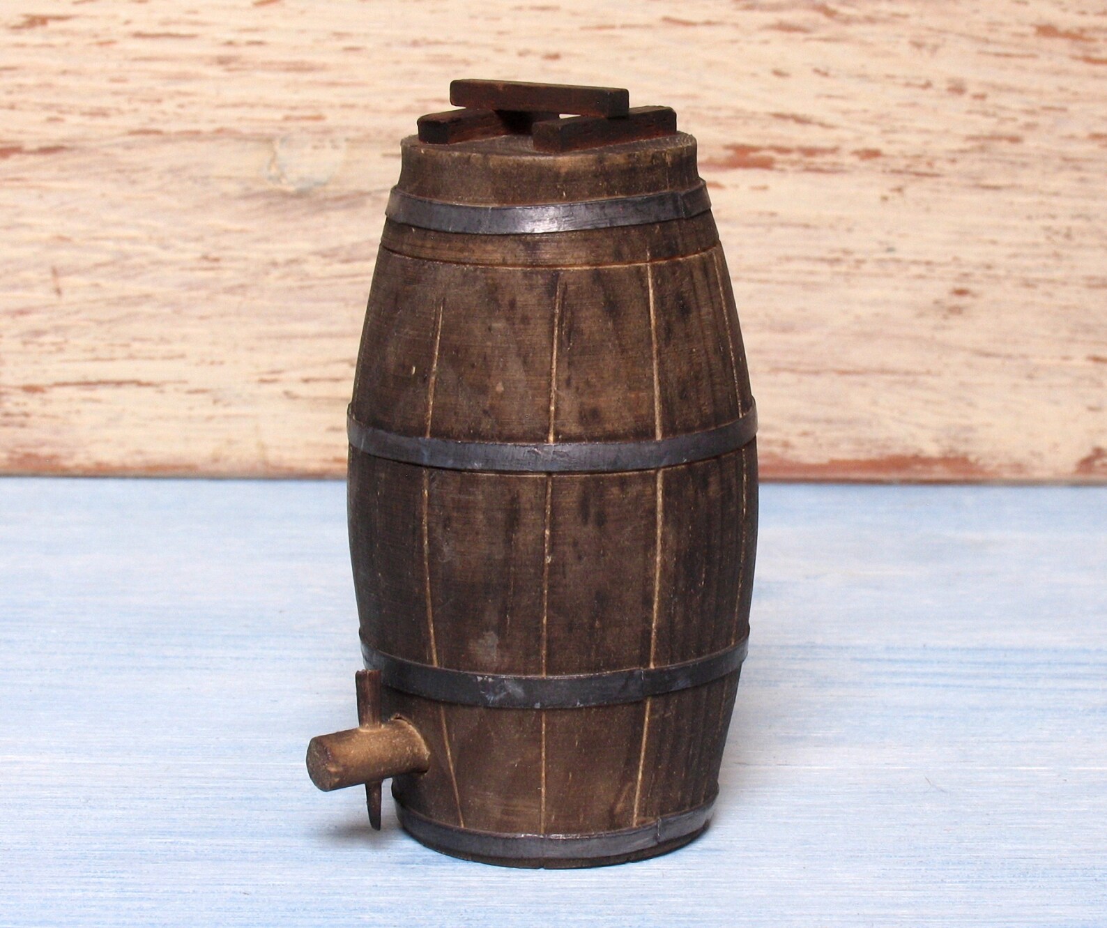 Rustic Miniature Wooden Barrel With Metal Rings for Your - Etsy