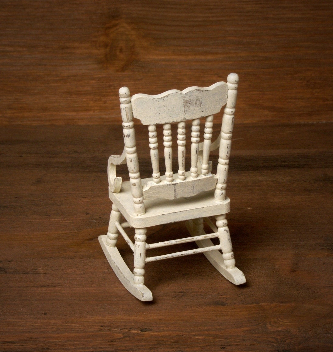 Shabby Chic Miniature Wooden Rocking Chair for Your Dollhouse - Etsy