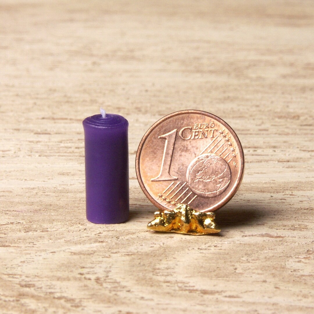 Purple Colored Miniature Pillar Candle for Your Dollhouse - Etsy
