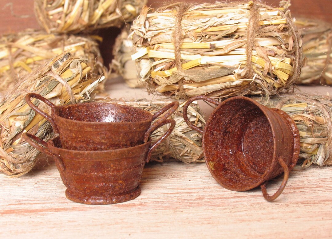 Rustic Rusty Miniature Metal Tub for Your Dollhouse Garden - Etsy