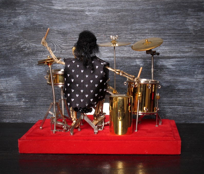 Rocking Miniature Skeleton Drummer With Drums for Your Dollhouse - Etsy