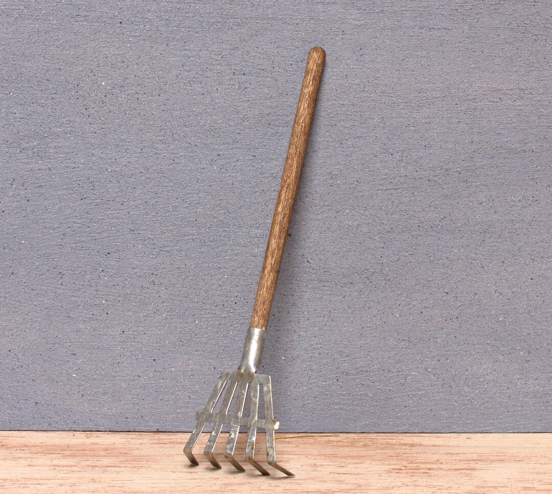 Rustic Miniature Rake for Your Dollhouse Garden - Etsy