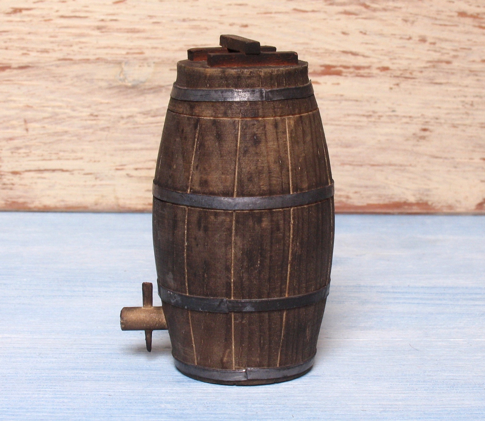 Rustic Miniature Wooden Barrel With Metal Rings for Your - Etsy