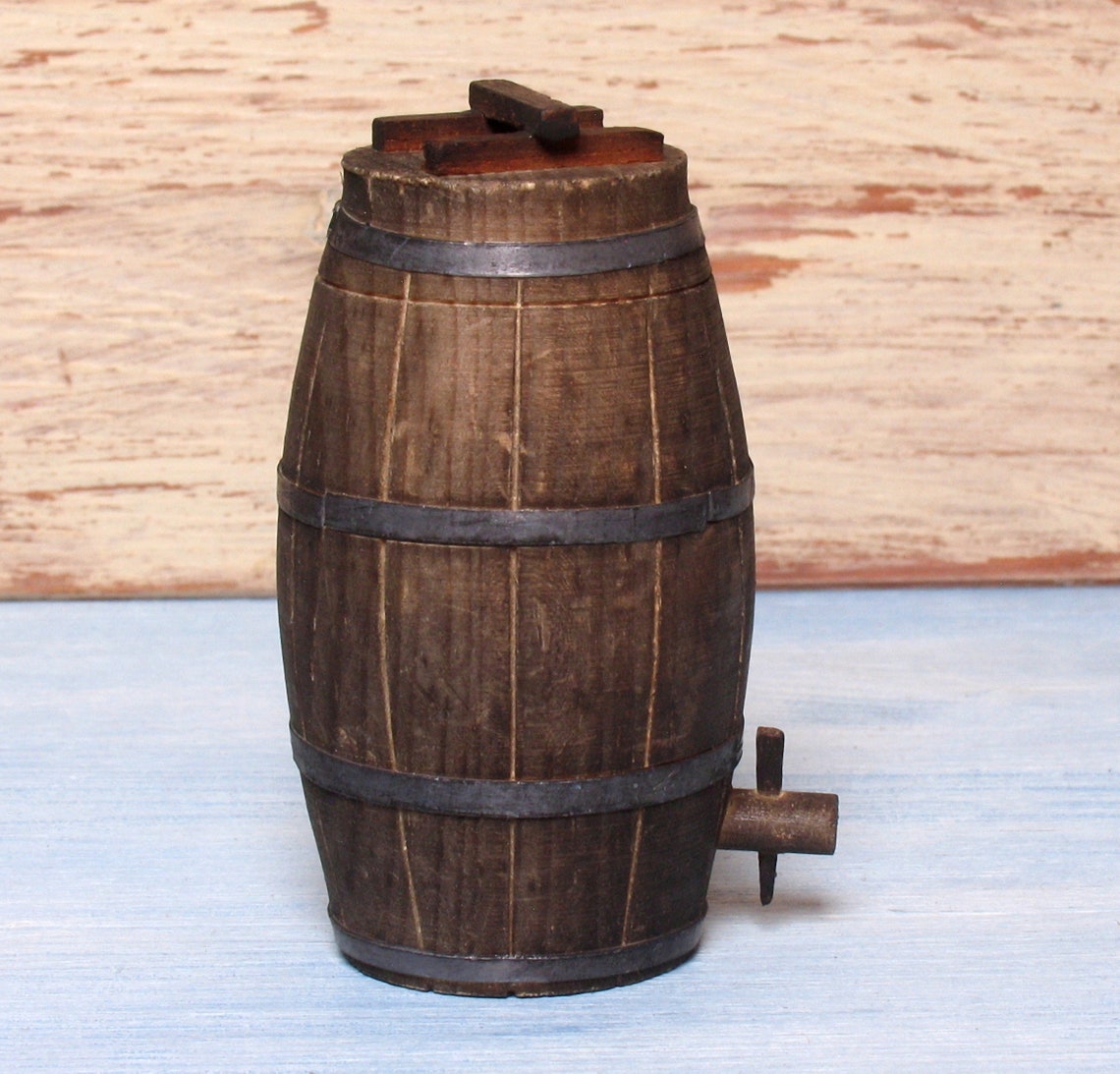 Rustic Miniature Wooden Barrel With Metal Rings for Your - Etsy