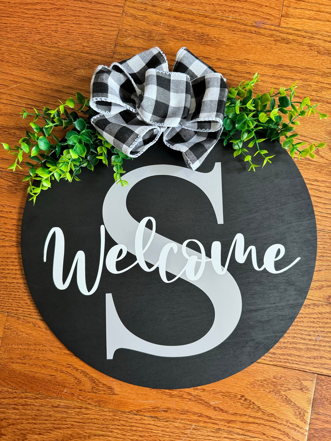 Custom Personalized Round Wooden welcome Sign - Etsy