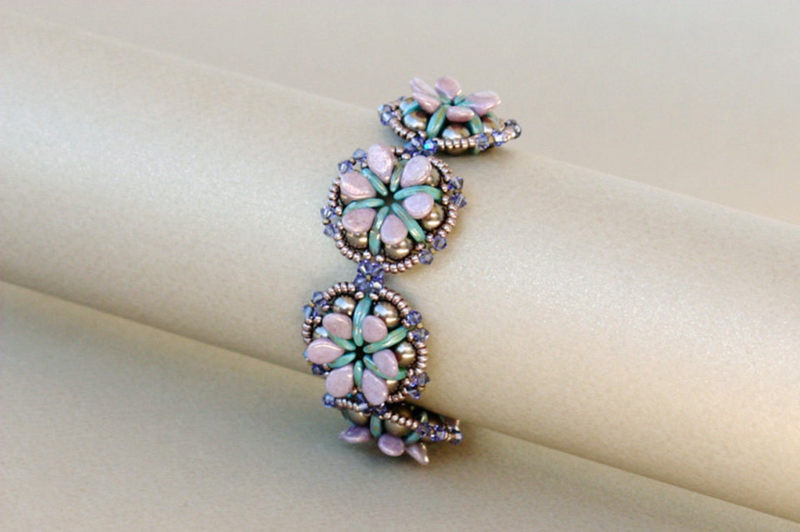 Crescent and Pip Beads Bracelet Tutorial - Water Lilies Bracelet - PDF ...