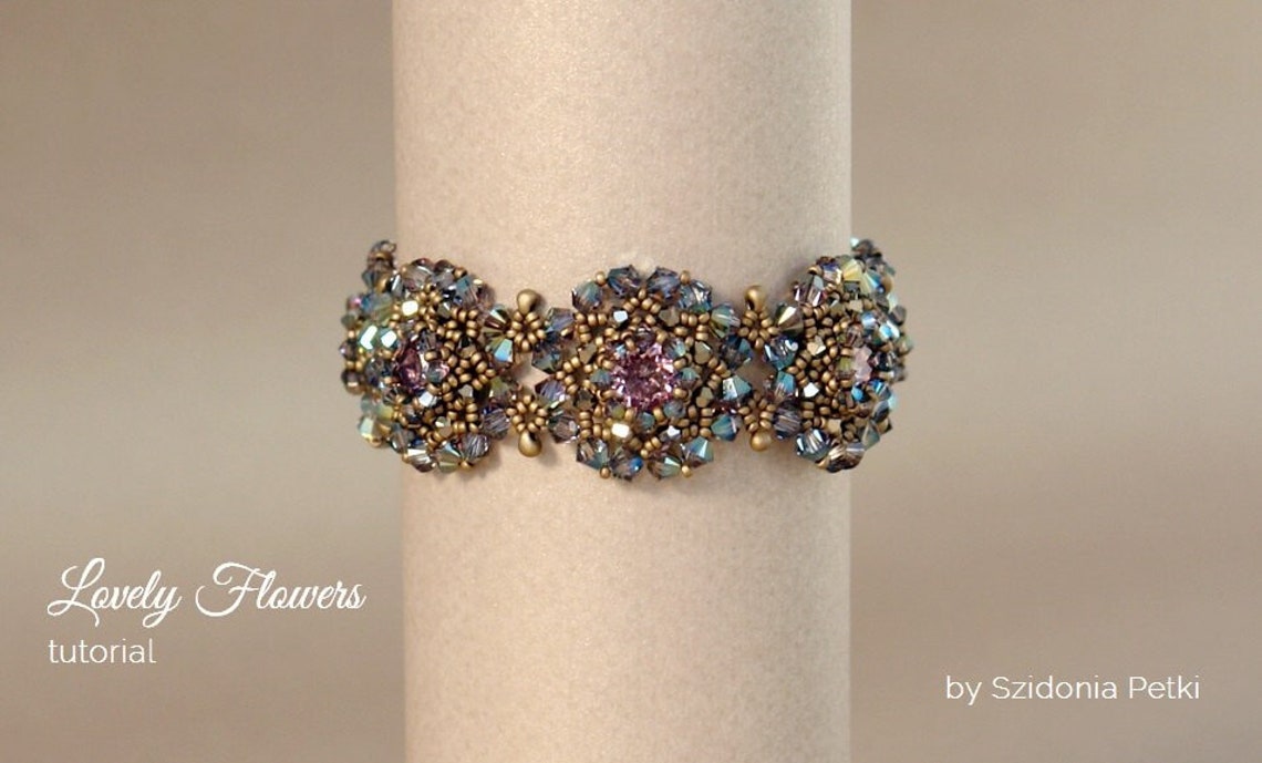 Swarovski Crystals Bracelet Tutorial - Lovely Flowers Bracelet ...