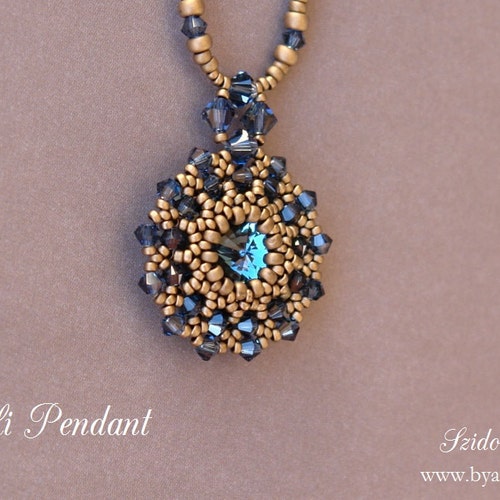 Beaded Pendant Tutorial Rivoli Pendant PDF Beading - Etsy