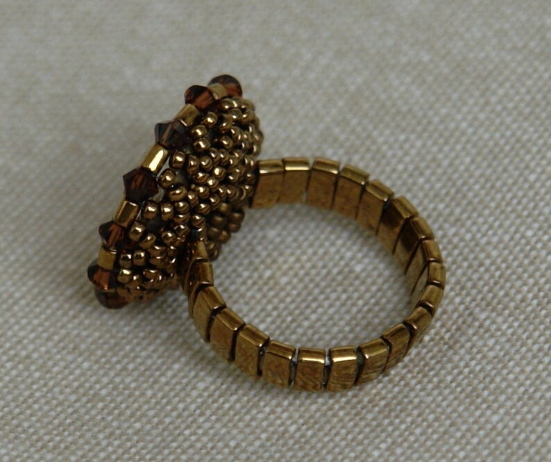 Beaded Ring Tutorial Half Tila Ring Half Tila Pattern | Etsy