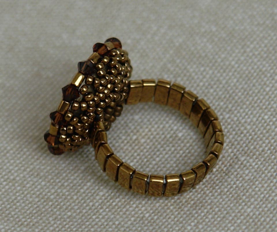 Beaded Ring Tutorial - Half Tila Ring - Half Tila Pattern - PDF Pattern ...