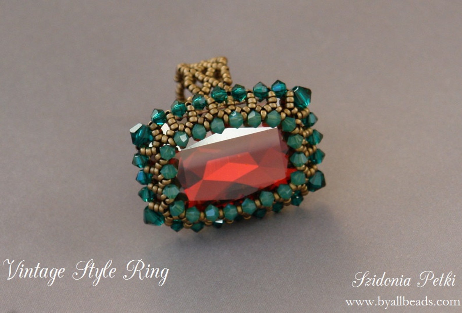 Beaded Ring Tutorial Vintage Style Ring 27x18.5mm Bezeled - Etsy