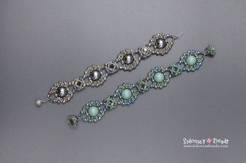 Glamorous Bracelet - Czech Dome Beads Tutorial - Beading Pattern - Beaded Bracelet - Bracelet ...